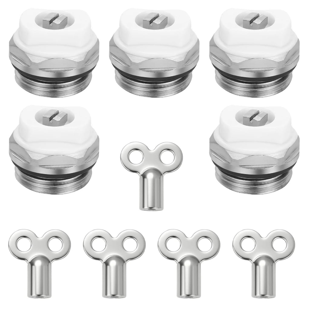 Tizuqe 5Pcs 1/2inch Metal Bleed Valves Male Thread Manual Radiator Air ...