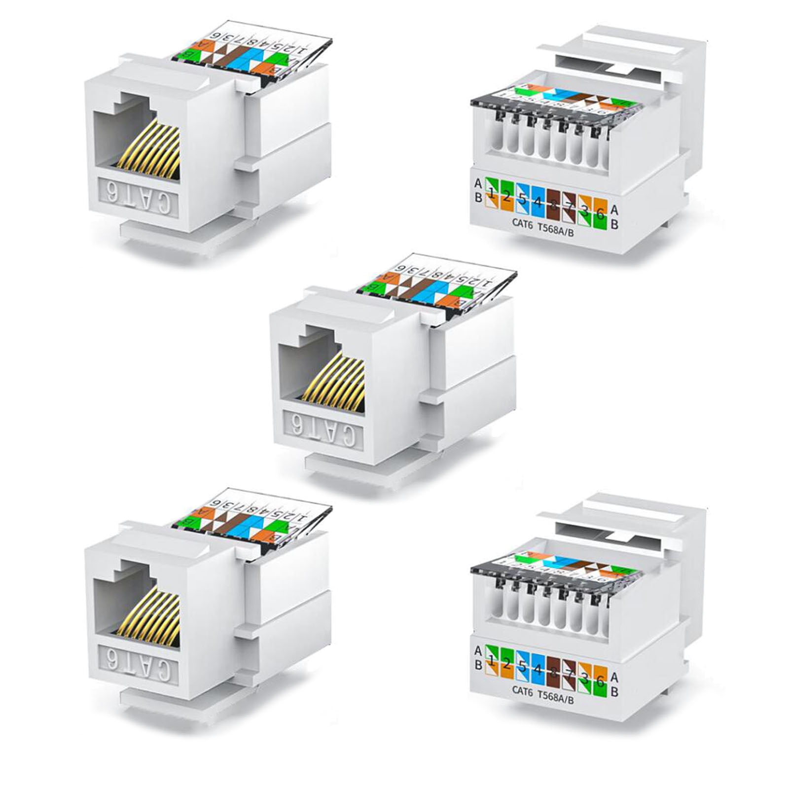 Tizuqe 5Pcs CAT6 UTP Network Module RJ45 Connector Information Socket ...