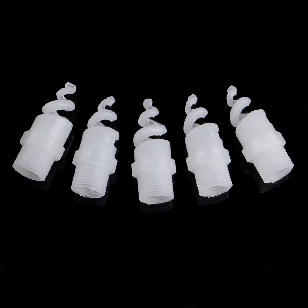 Tizuqe 5Pcs Plastic PP Spiral Cone Nozzle Spray Sprinkler for Head 1/4 ...