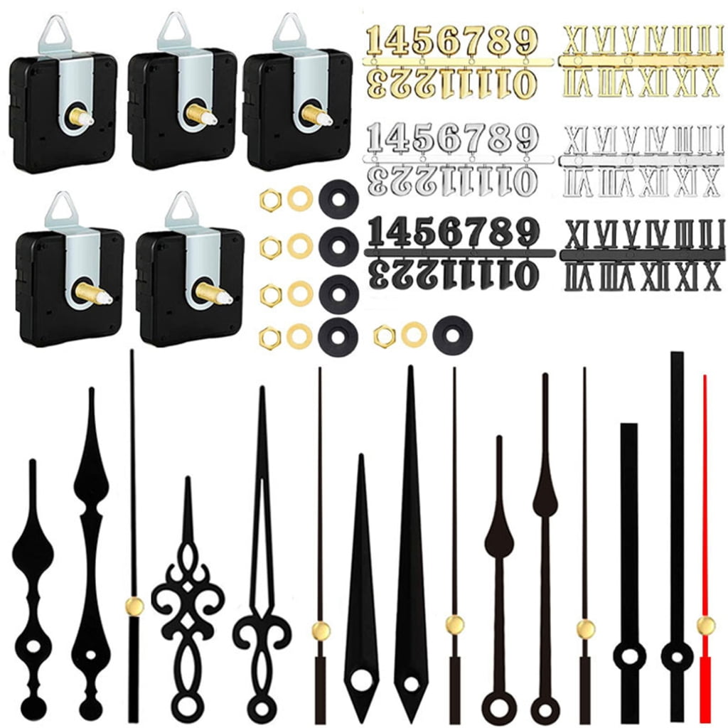 Tizuqe 5Pieces Quartzs Clock Movement Kits with Hands and Numerals for ...