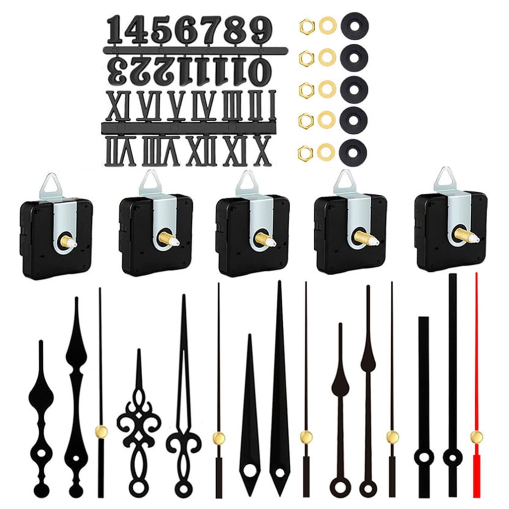 Tizuqe 5Pieces Quartzs Clock Movement Kits with Hands and Numerals for ...