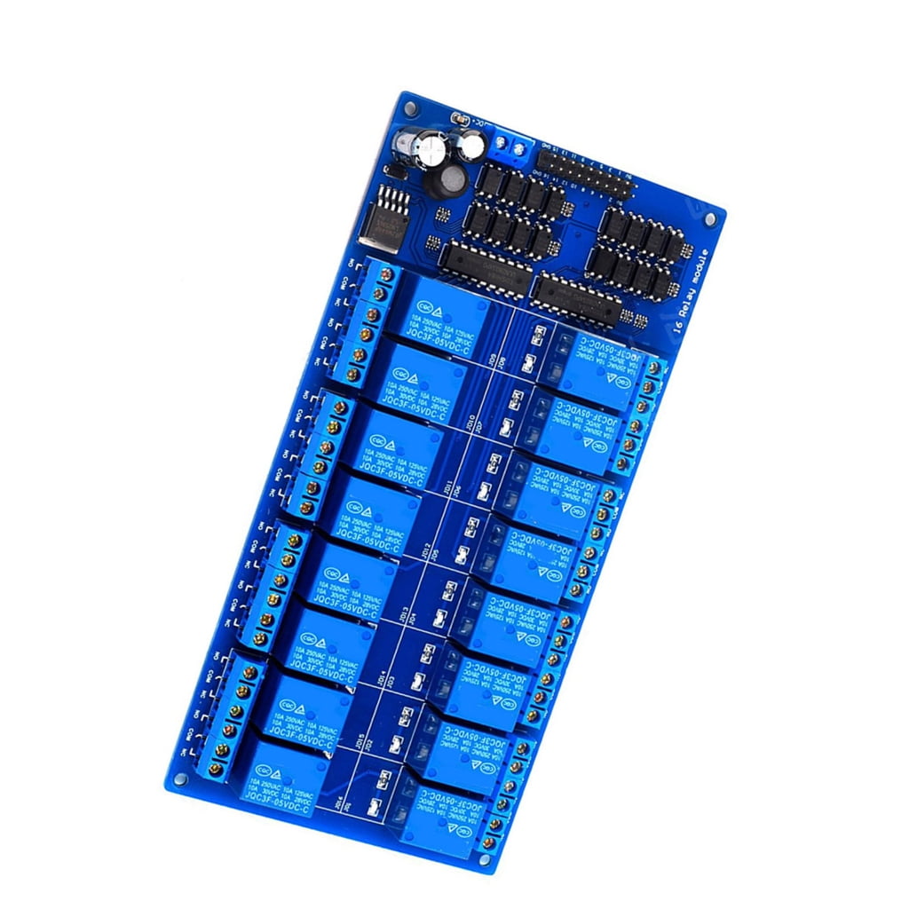 Tizuqe 5V/12V/24V Relays Shield Module 16 Channel Relays Module with Optocoupler LM2576 ...