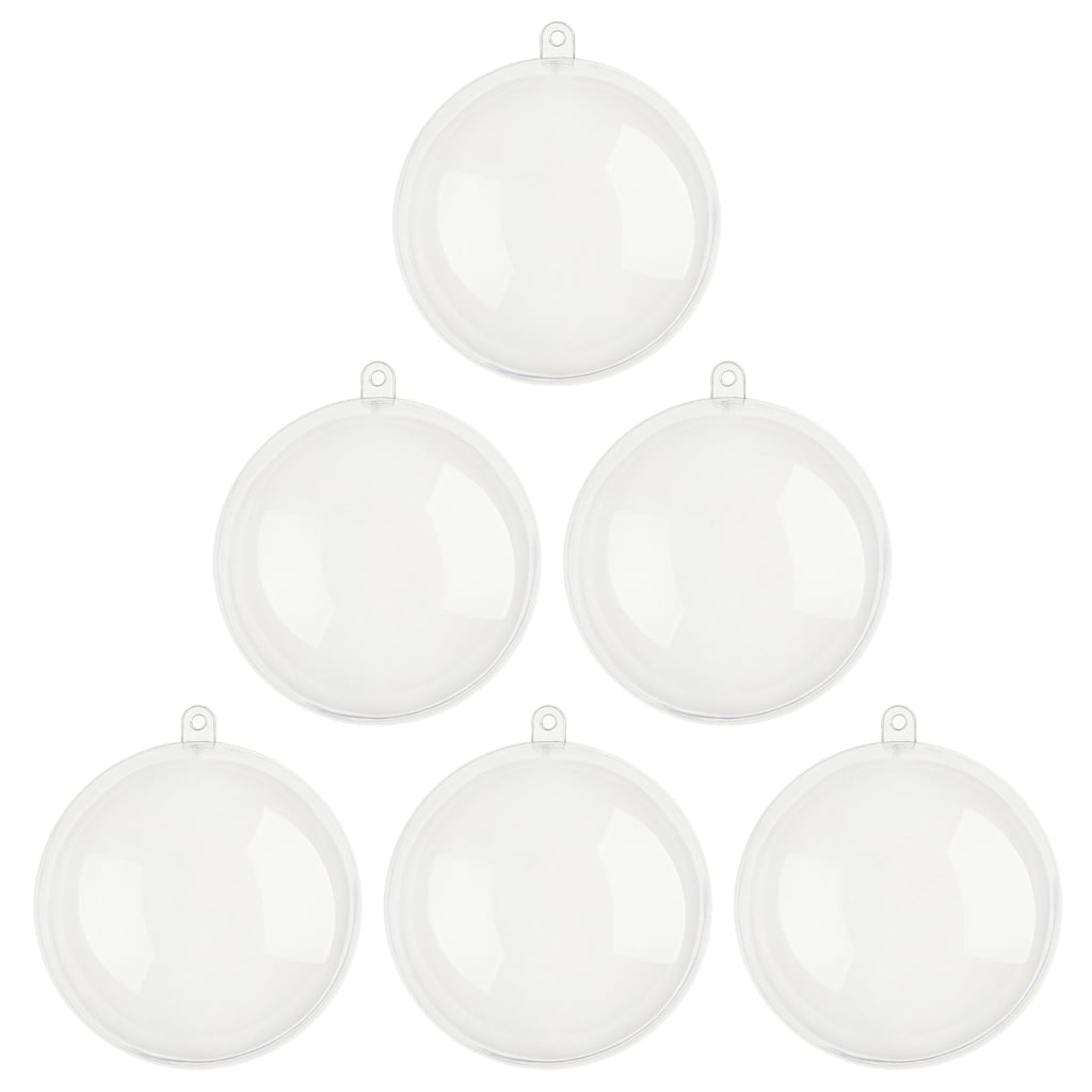 Tizuqe 6Pcs Clear Plastic Fillable Balls for Christmas Tree Transparent ...