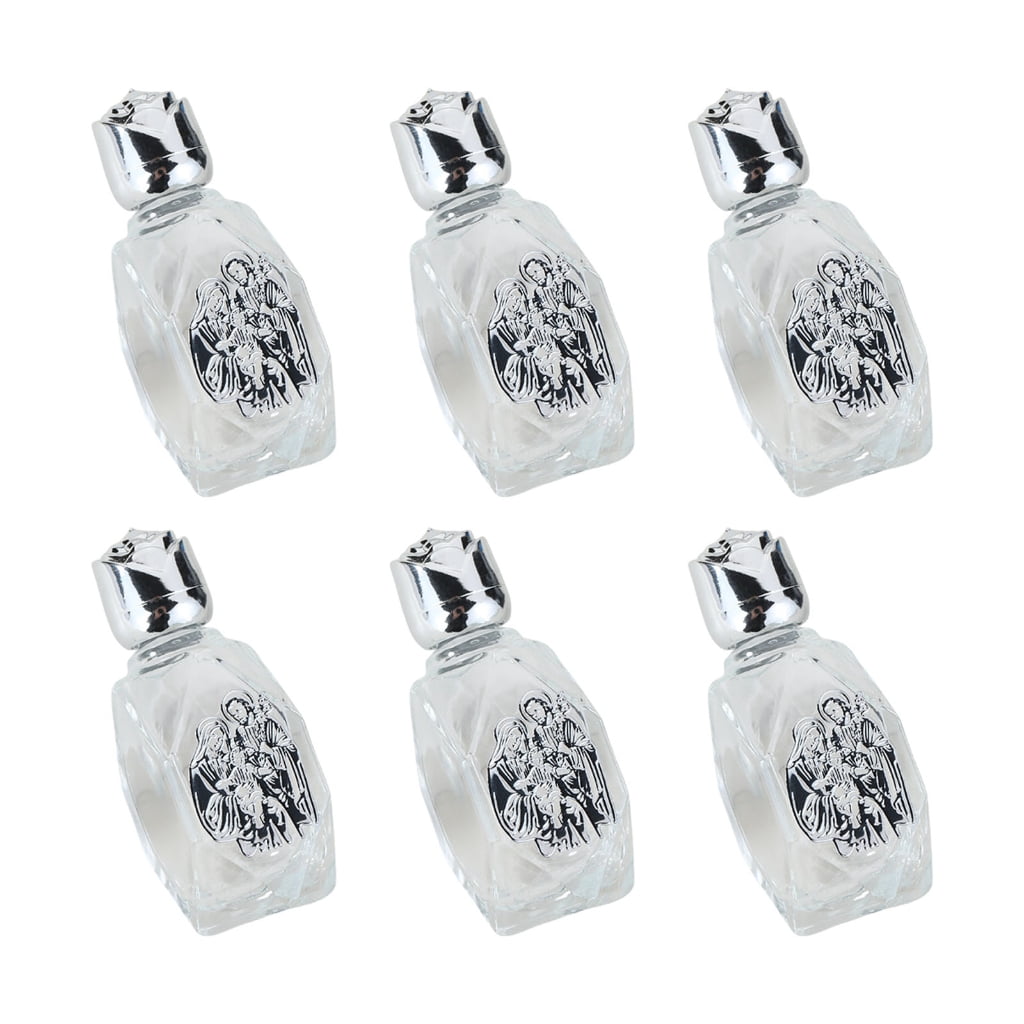 Tizuqe 6Pcs Embossed Glass Holy Water Container Christian Religious ...