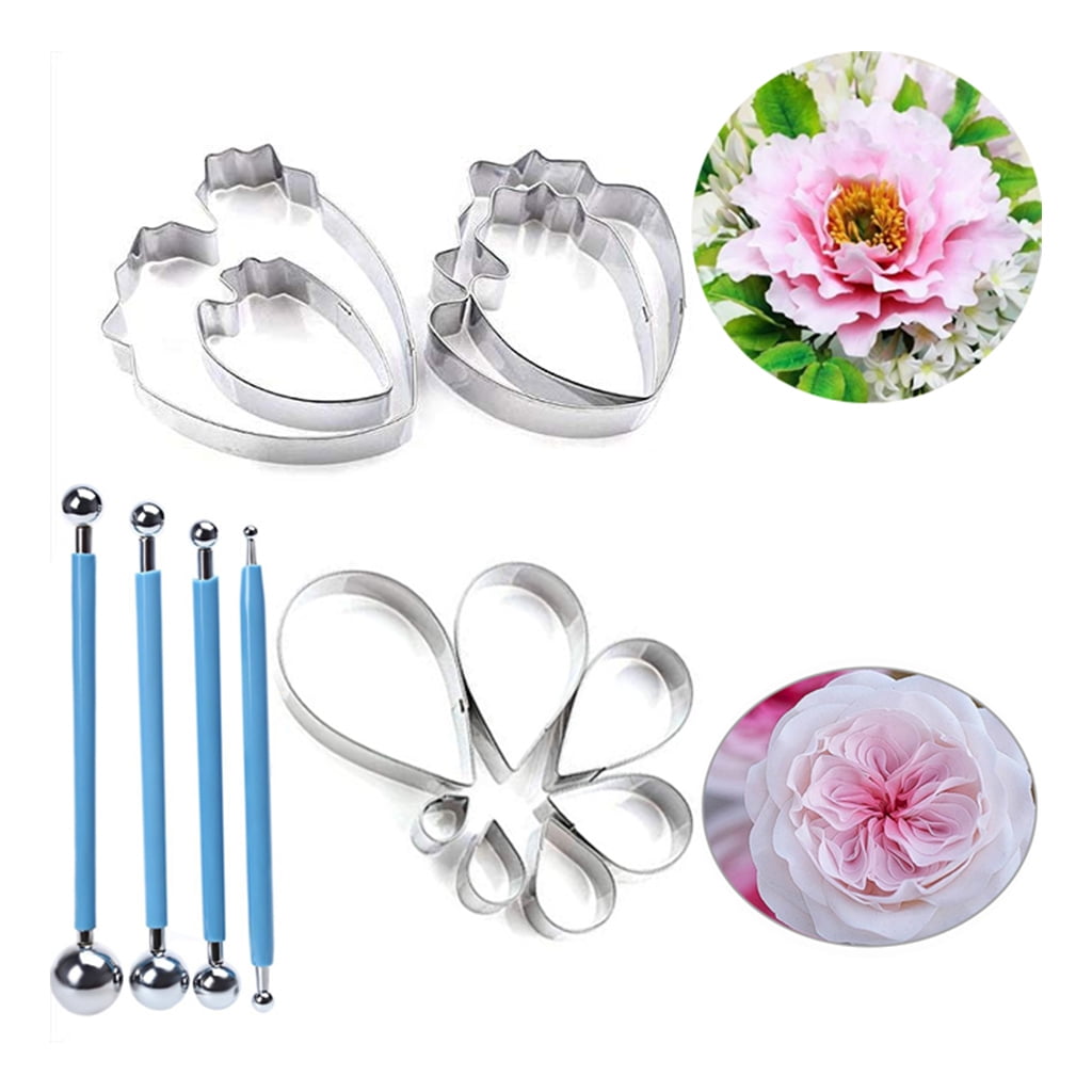 Tizuqe 7 Pcs Rose Petal Cutter and 4 Pcs Herbaceous Peony Cutter 4 Pcs ...