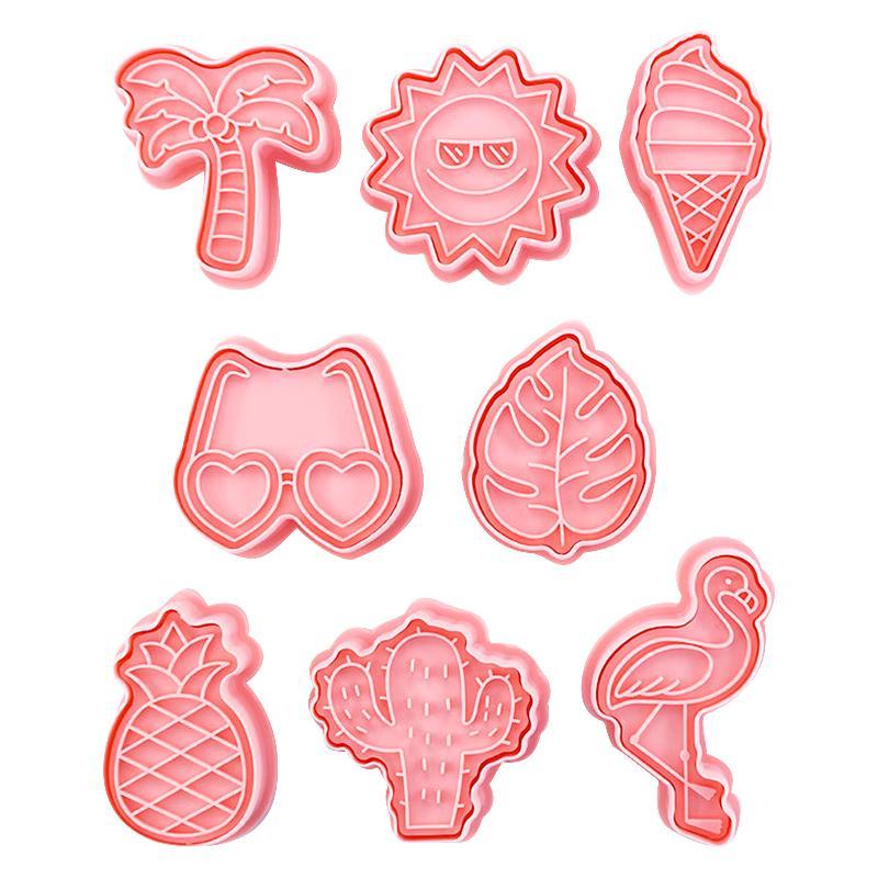 Tizuqe 8 Pack Beach Series Plastic Biscuit Mold Cartoon Cutting Mold ...