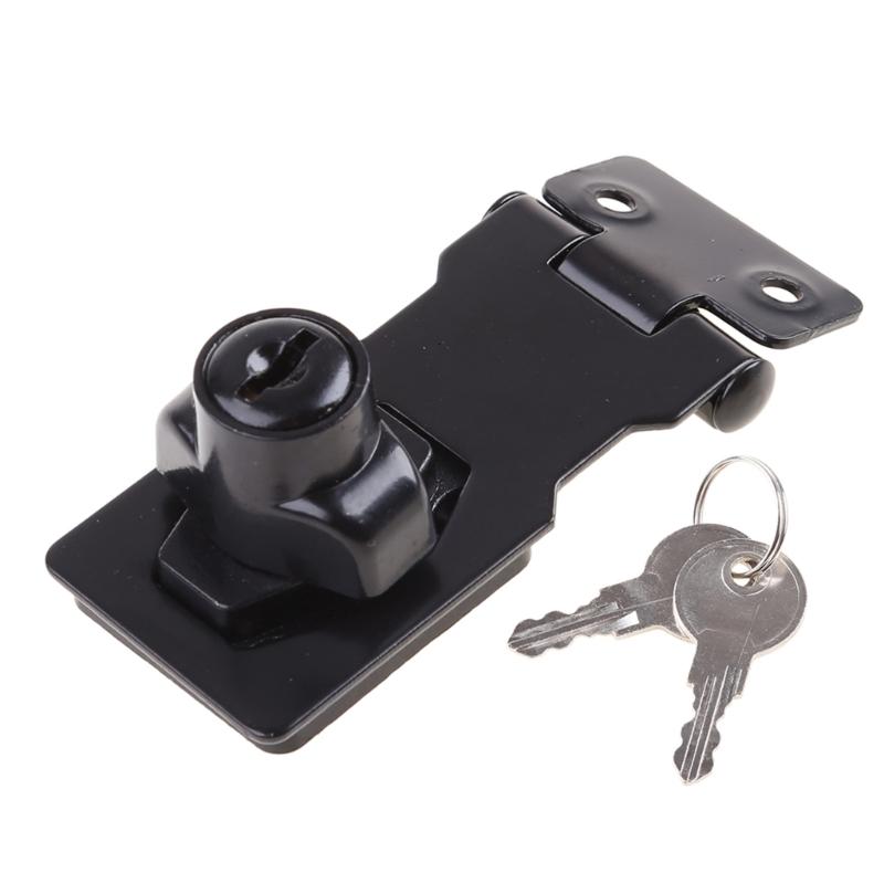 Tizuqe 90 Degrees Rotation Knob Keyed Locking Hasp Double Door Cabinet ...