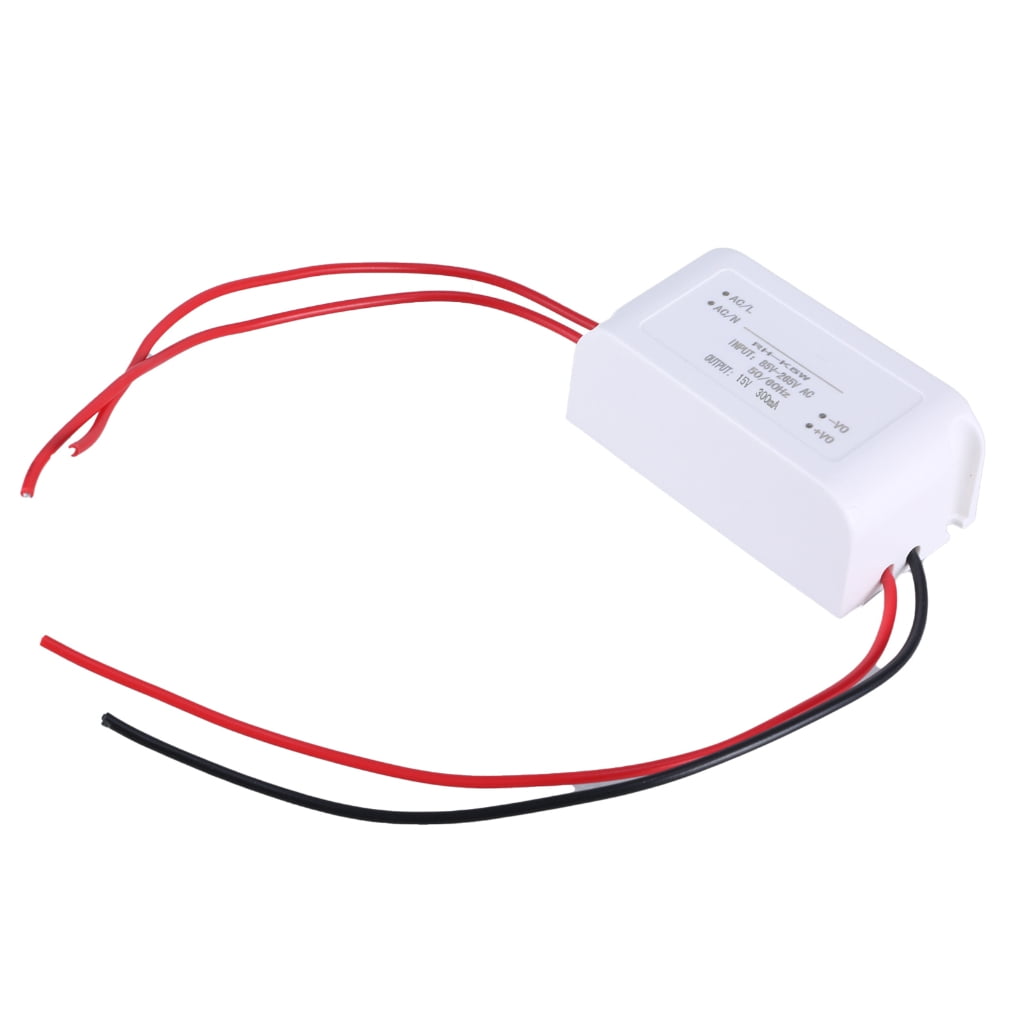 Tizuqe White Power Adapter AC85V~265V to DC15V 300mA Voltage Step Down ...