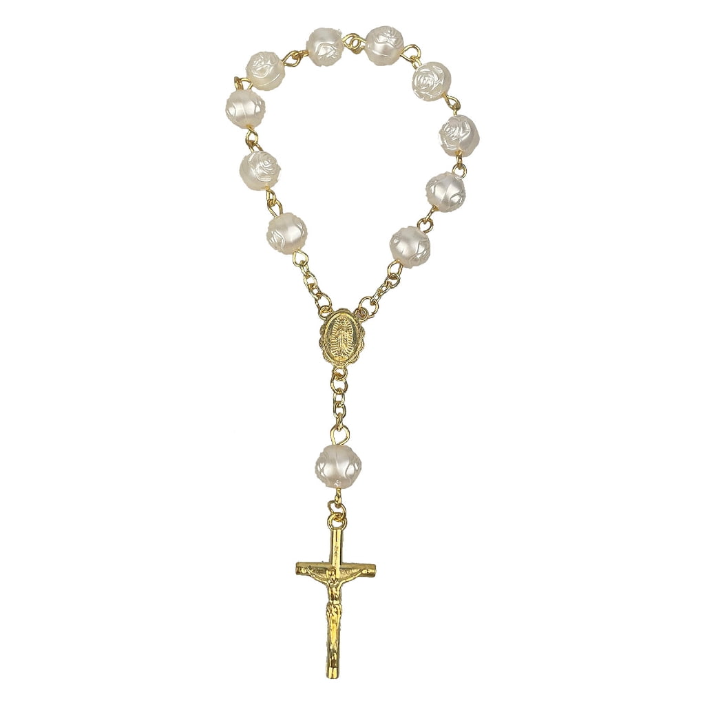 Tizuqe Acrylic Rosary Bead Finger Baptism Rosaries for Christening ...
