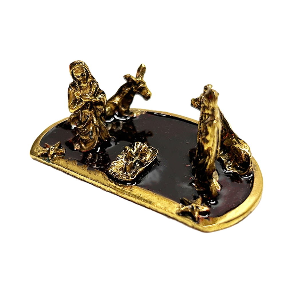 Tizuqe Alloy Oil Drip Nativity Scene Set Birth Statue Christmas Home ...