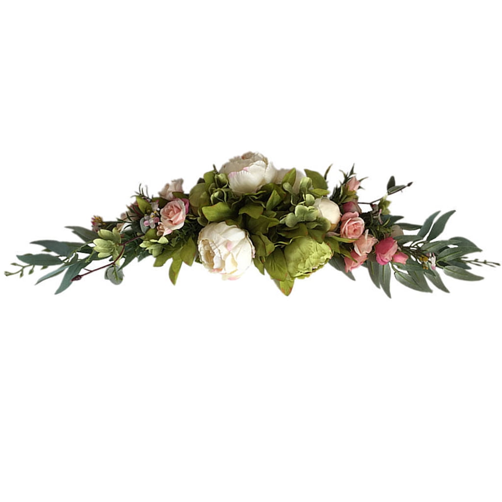 Tizuqe Artificial Rose Flower Swag, 24 Inch Decorative Swag with Fake ...