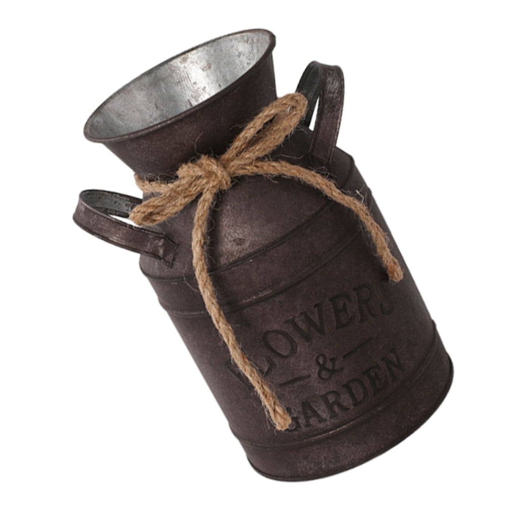 Tizuqe Country Styles Metal Holder Rustics Decorative Milk Can for Home ...