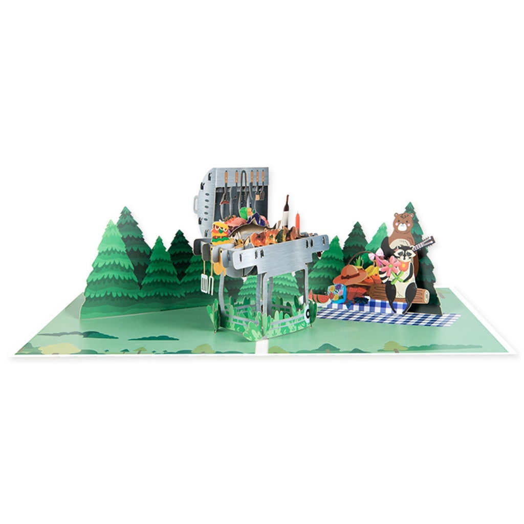 Tizuqe Creative BBQ Camping Barbecue 3D PopUp Card for Outdoor Lover ...