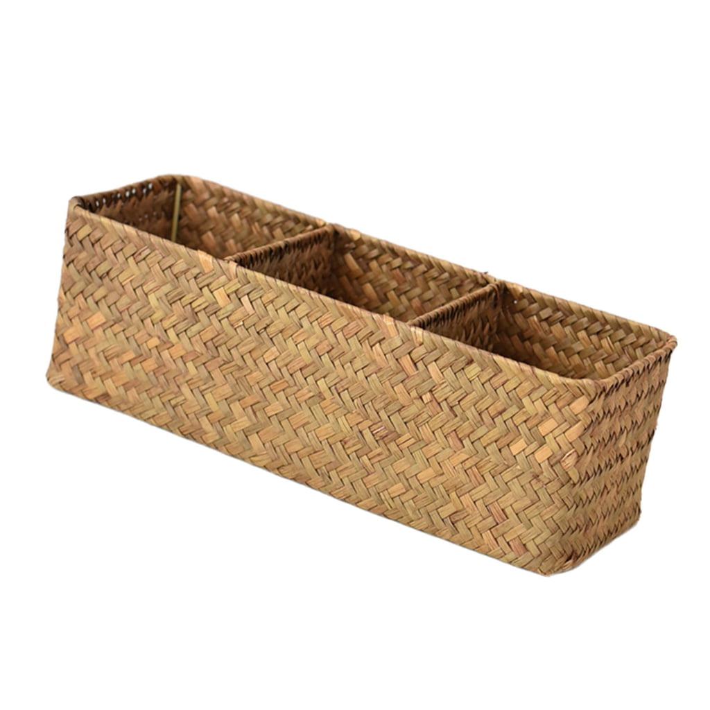 Tizuqe Desktop Basket Sea Grass Storage Box for Organizing Stationery ...