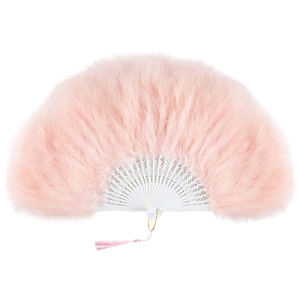 Tizuqe Elegant Feathered Fan Folding Design Hand Fan Perfect for ...