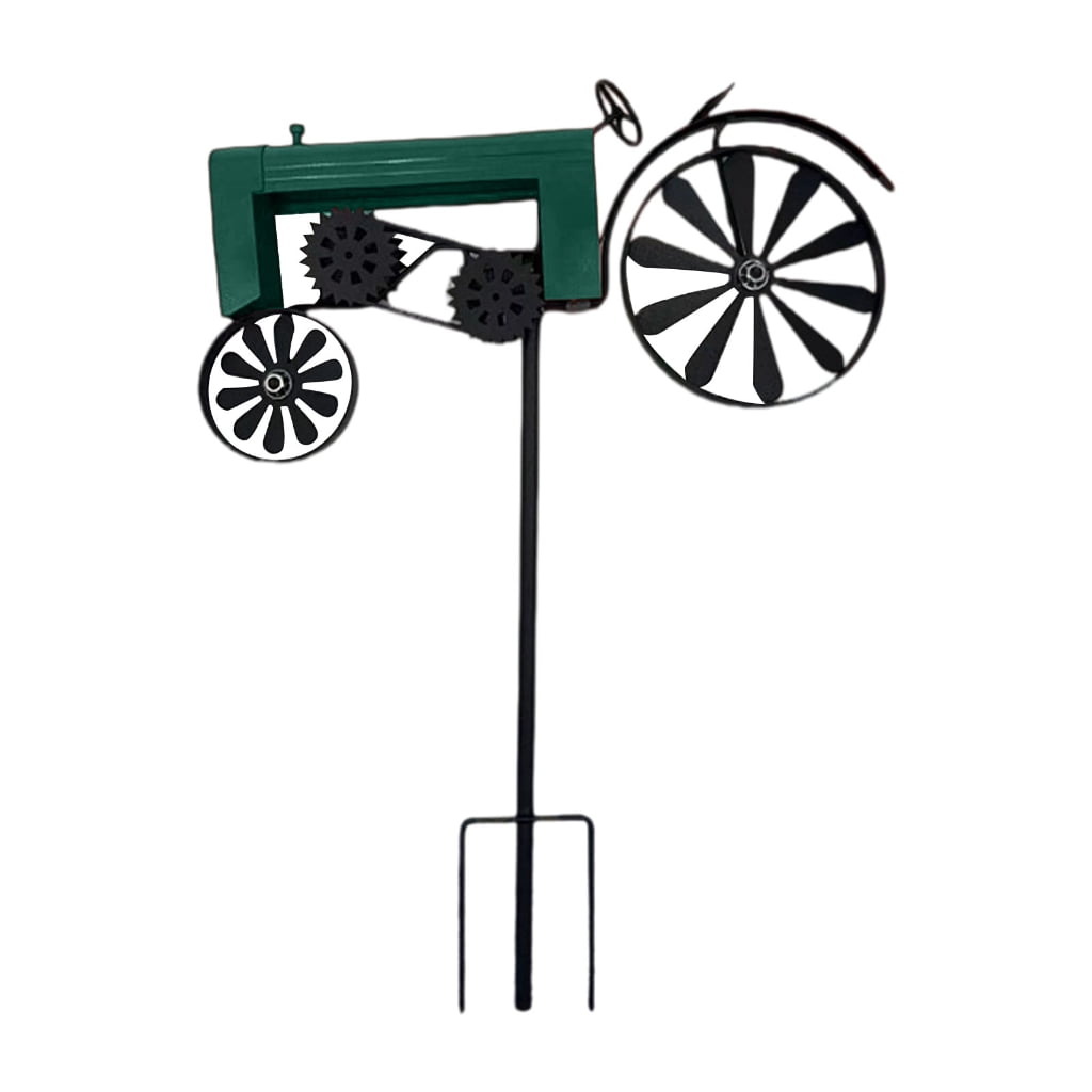 Tizuqe Farmhouses Iron Tractor Windmill Spinner With Rotating Wheels ...