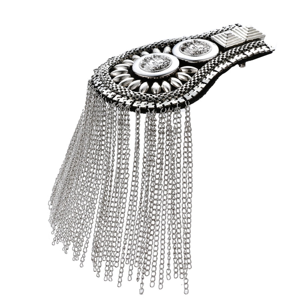 Tizuqe Fringe Shoulder Board Nice Tassel Chain Black Silver Gold Color ...