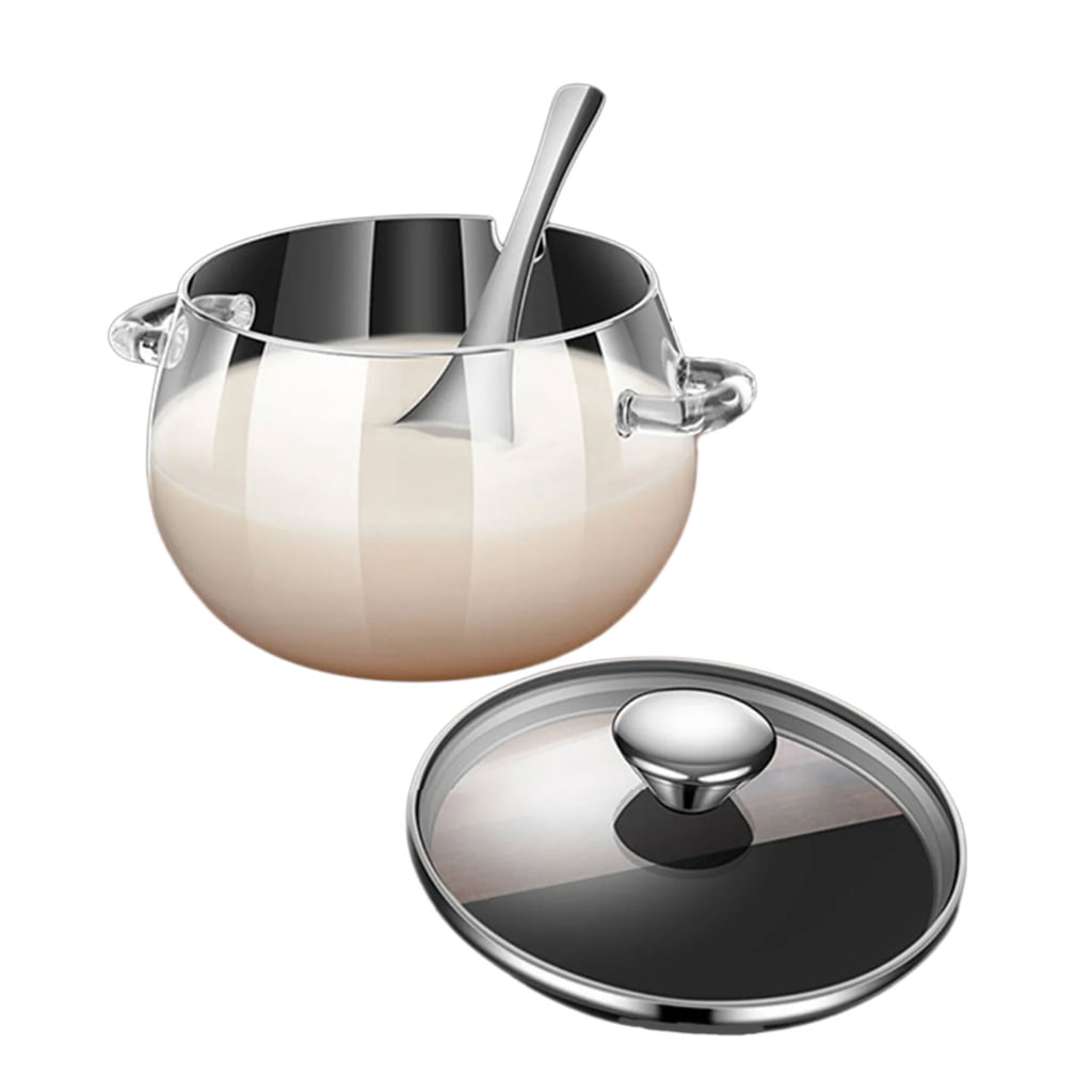 Tizuqe Functional Glass Lard Storage Jar with Spoon for Cooking Oil and ...