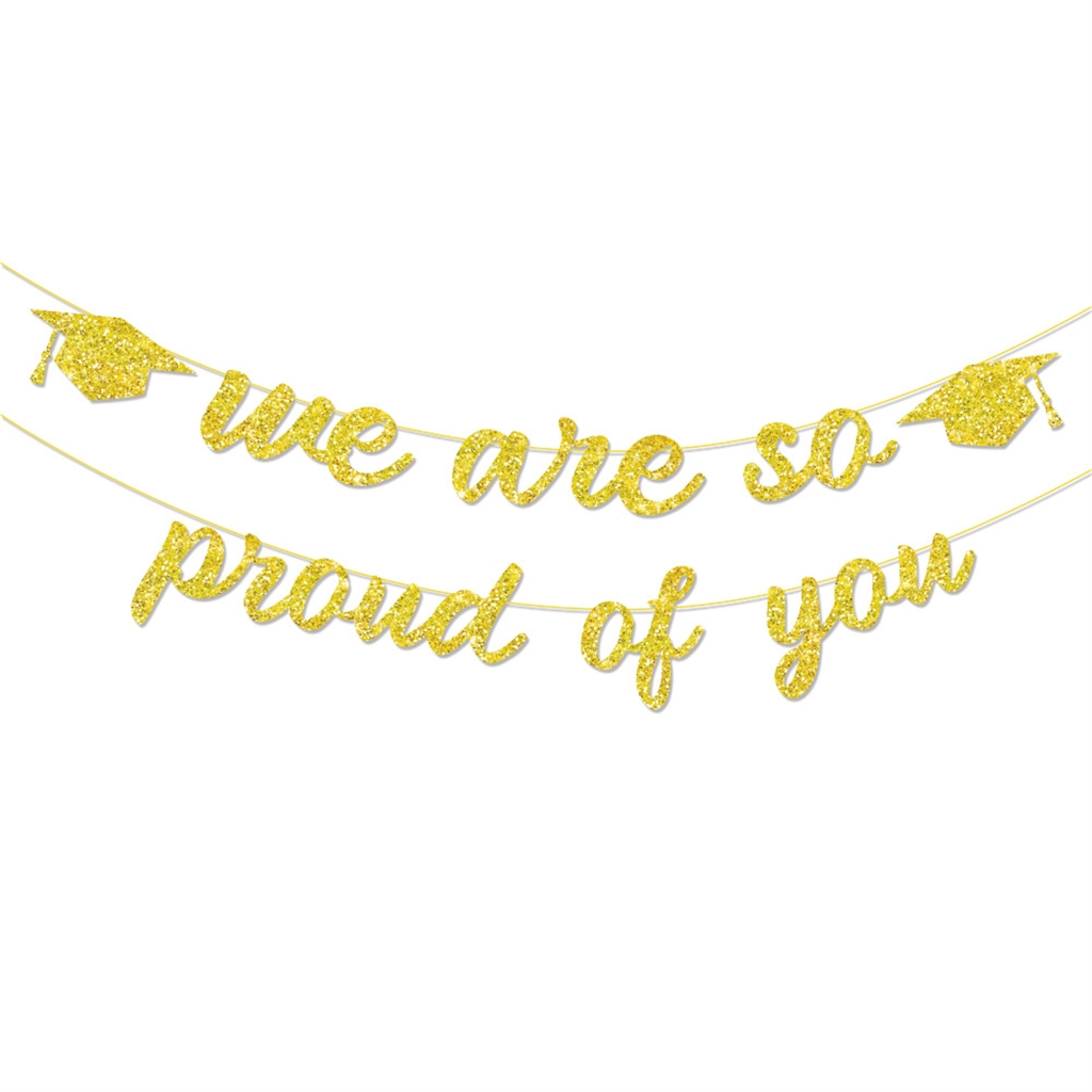 Tizuqe Graduation Stage Decorations Glittering Banners Reusable Hanging ...
