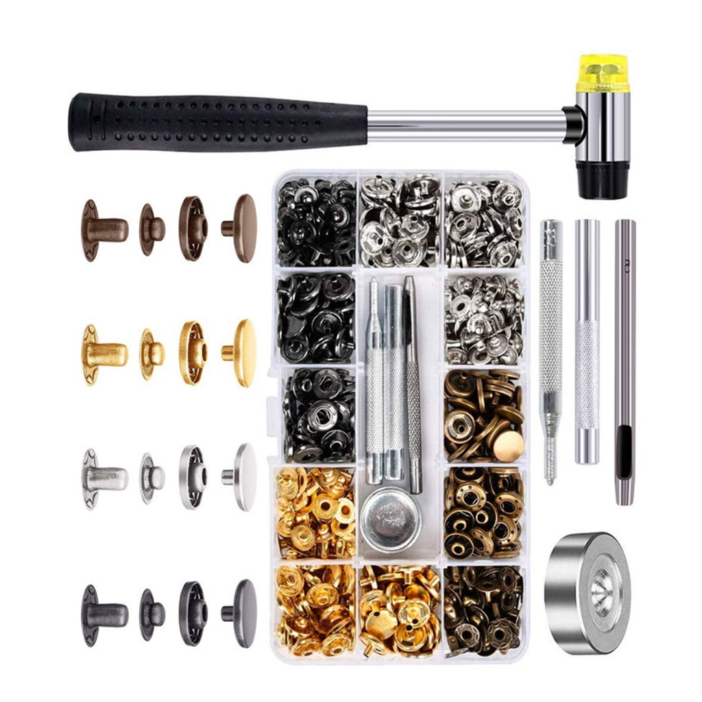 Tizuqe Grommets Eyelets Kits with Punch Tool, Metal Grommet Kits for ...