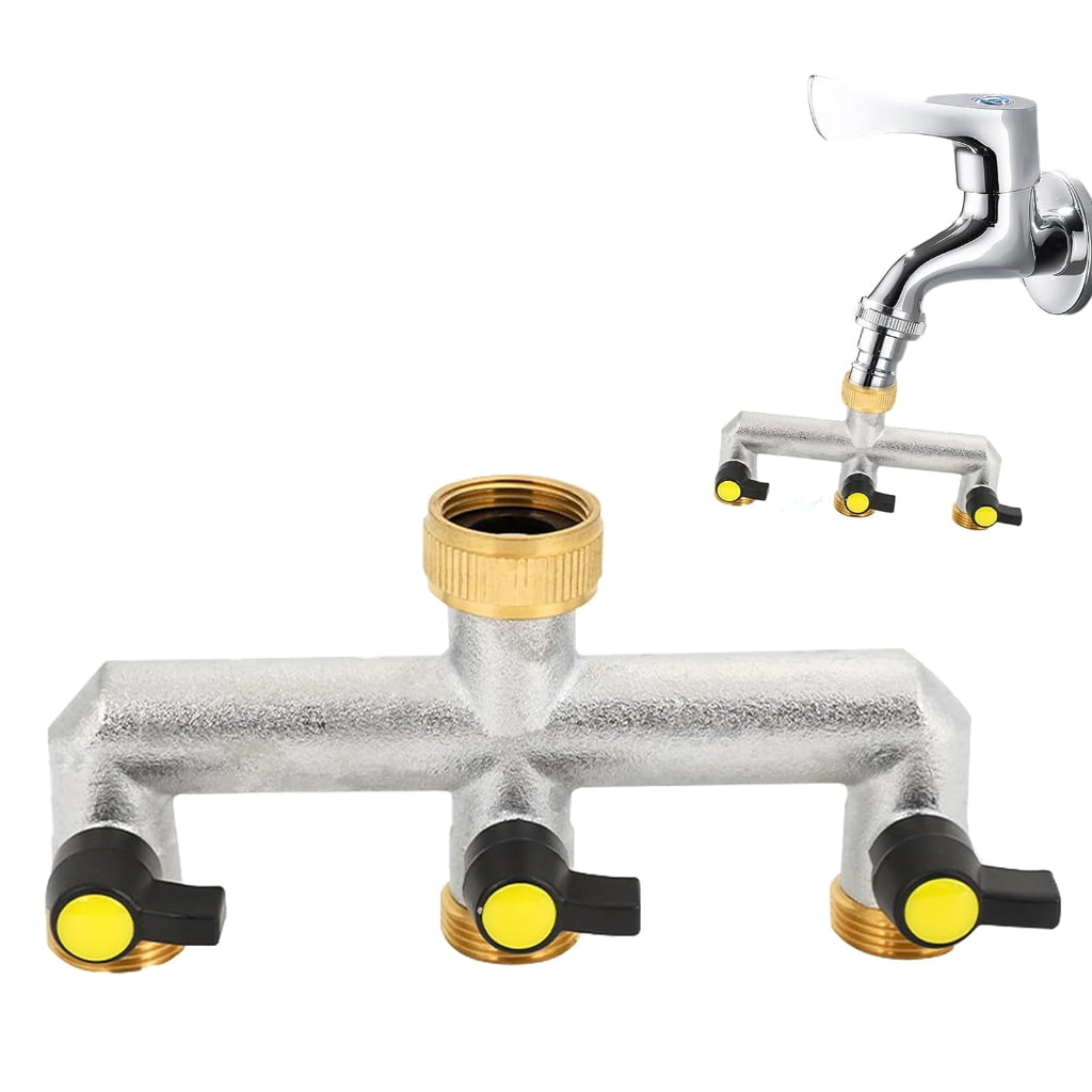 Tizuqe Heavy Duty Solid Brass 3 Way Garden Hose Splitter Nozzle ...
