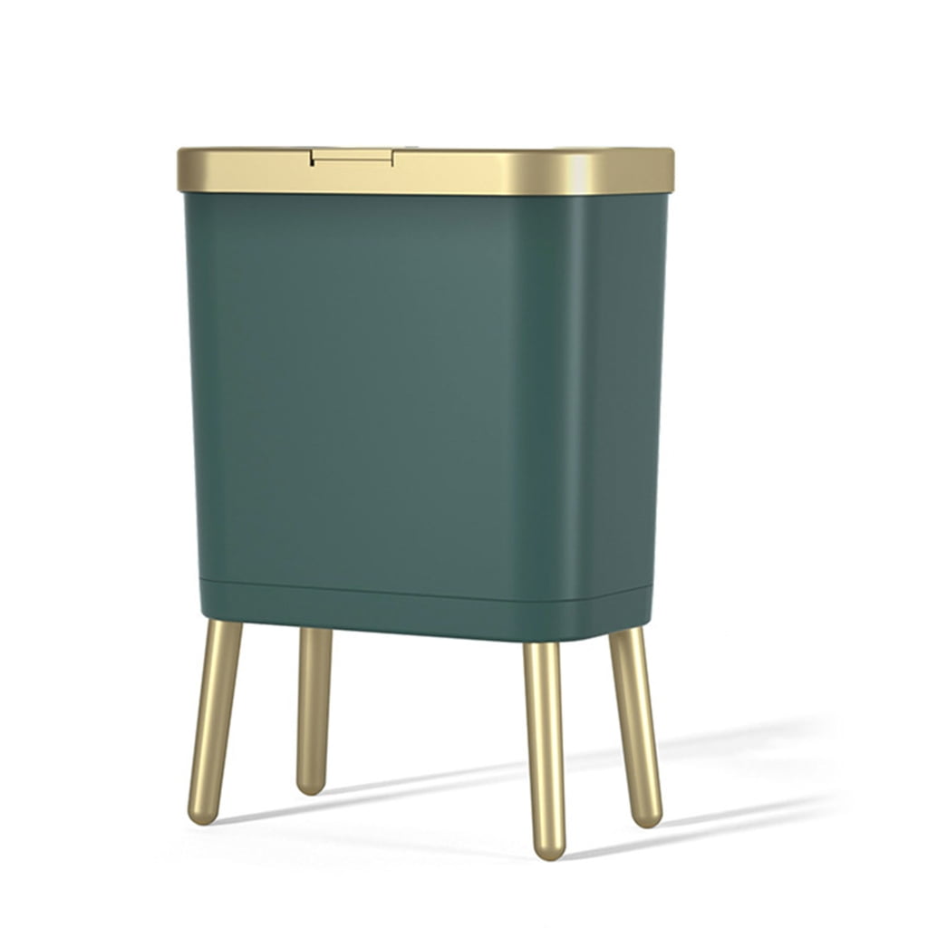 Tizuqe High Leg Push Trash Can Waste Bin with Press Open Lid Odor ...