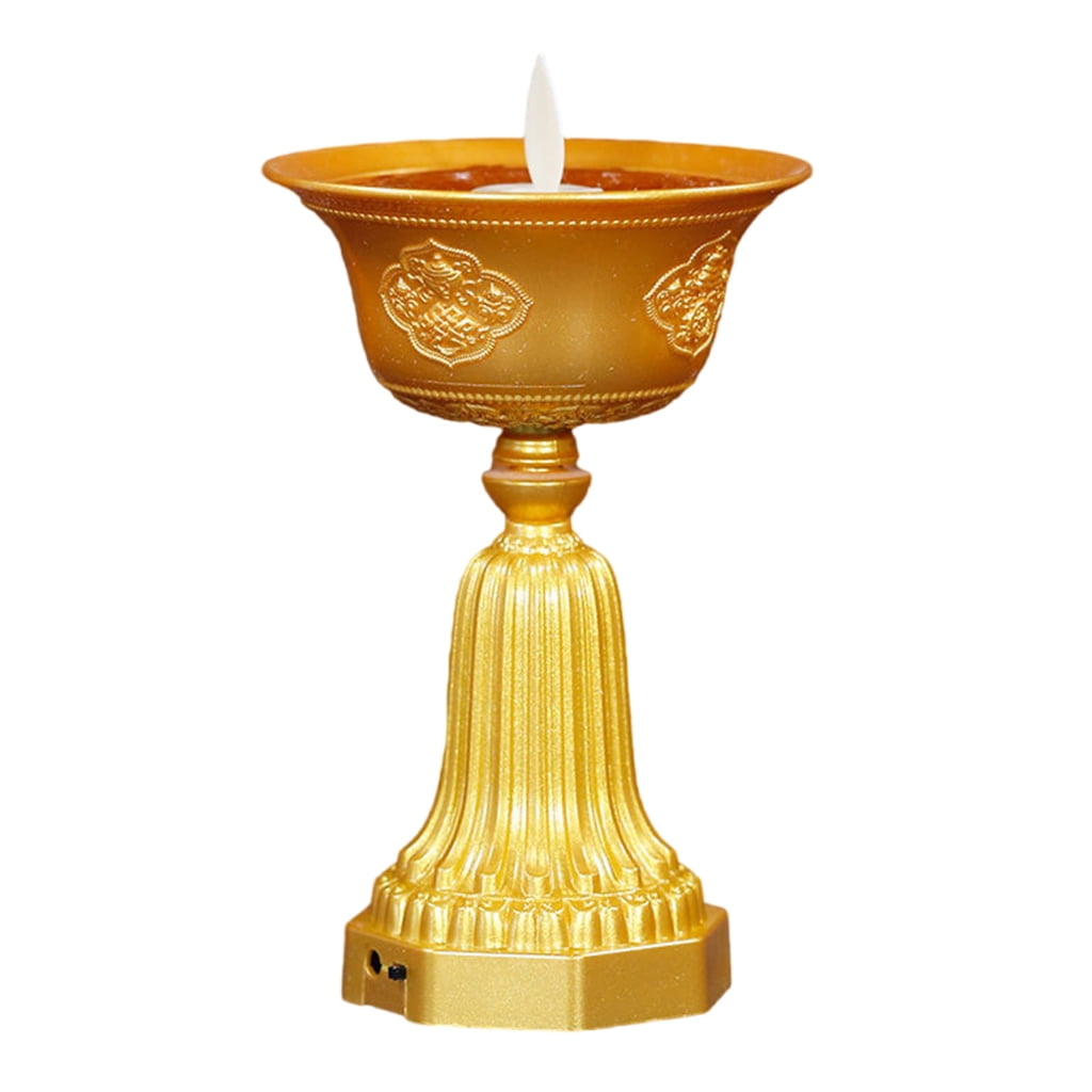 Tizuqe LED Electronic Butter Lamp Rechargeable, Flameless Devotional ...