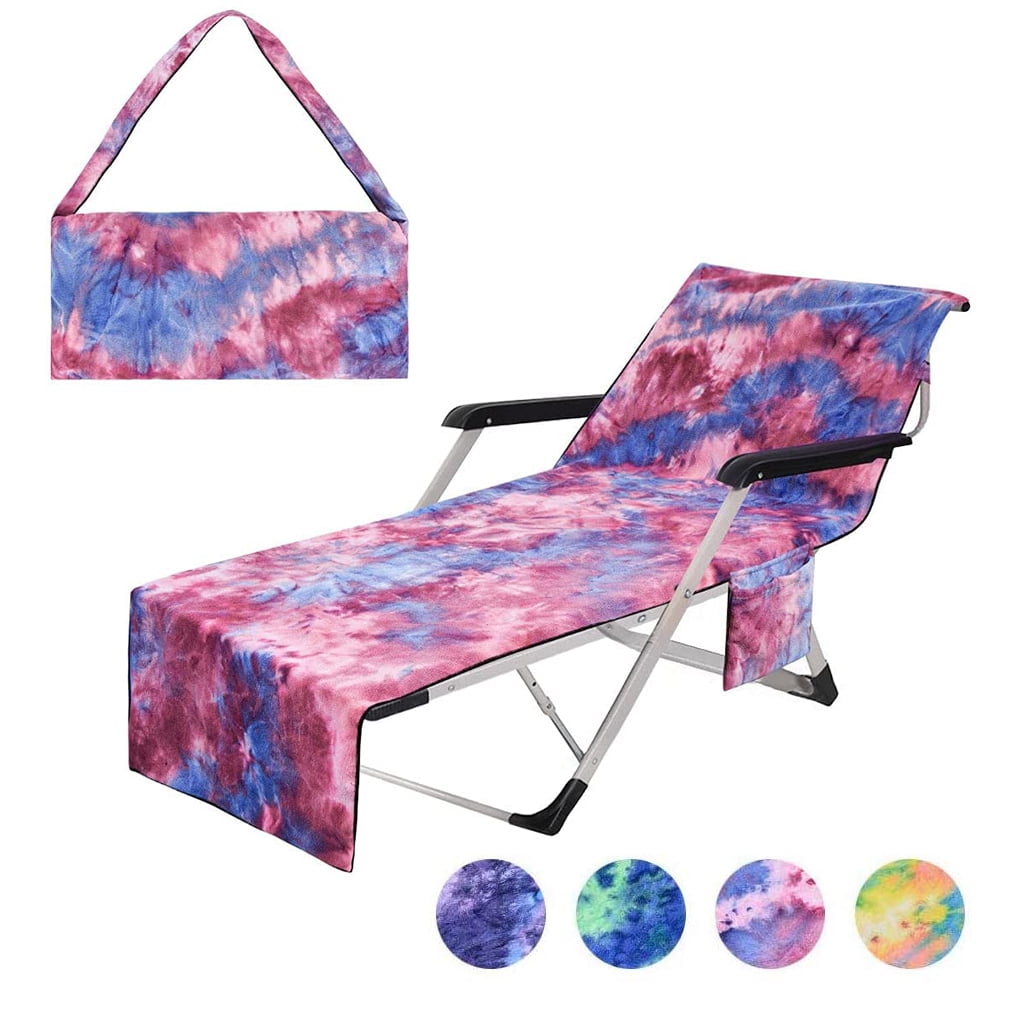 Tizuqe Microfiber Gradient Print Beach Chaise Lounge Chair Cover with ...