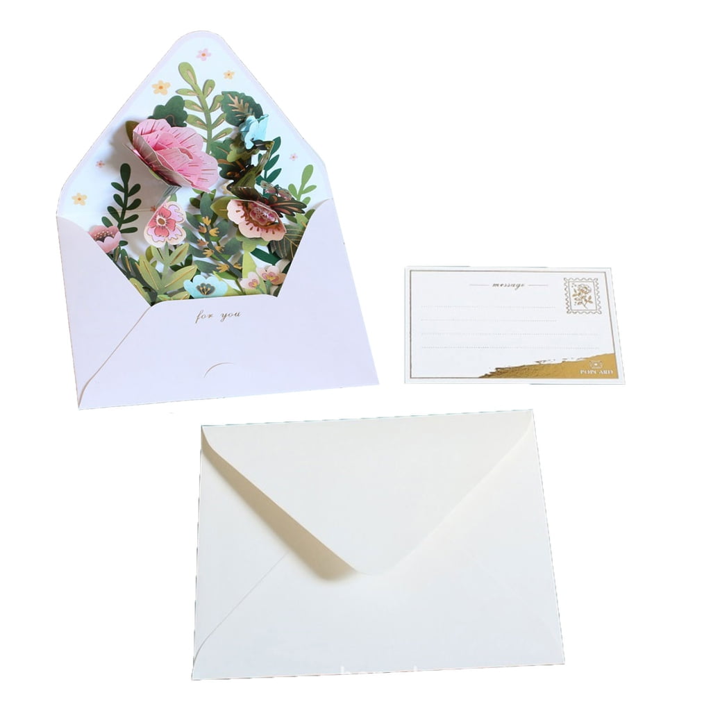 Tizuqe Multifunctional 3D Flower Greeting Card Blessing Card Gift Card ...