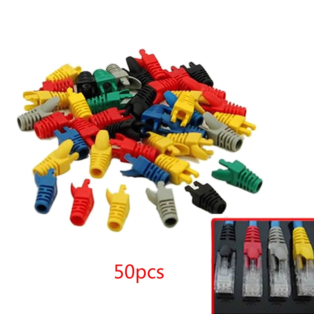 Tizuqe Pack of 10/50 Network RJ45 Cable Connector Cover Boots Cap 8P8C ...