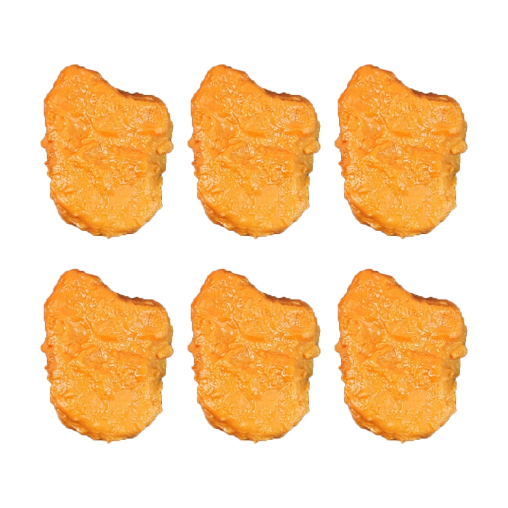 Tizuqe Pack of 6 Artificial Chicken Nuggets Realistic Fried Chicken ...