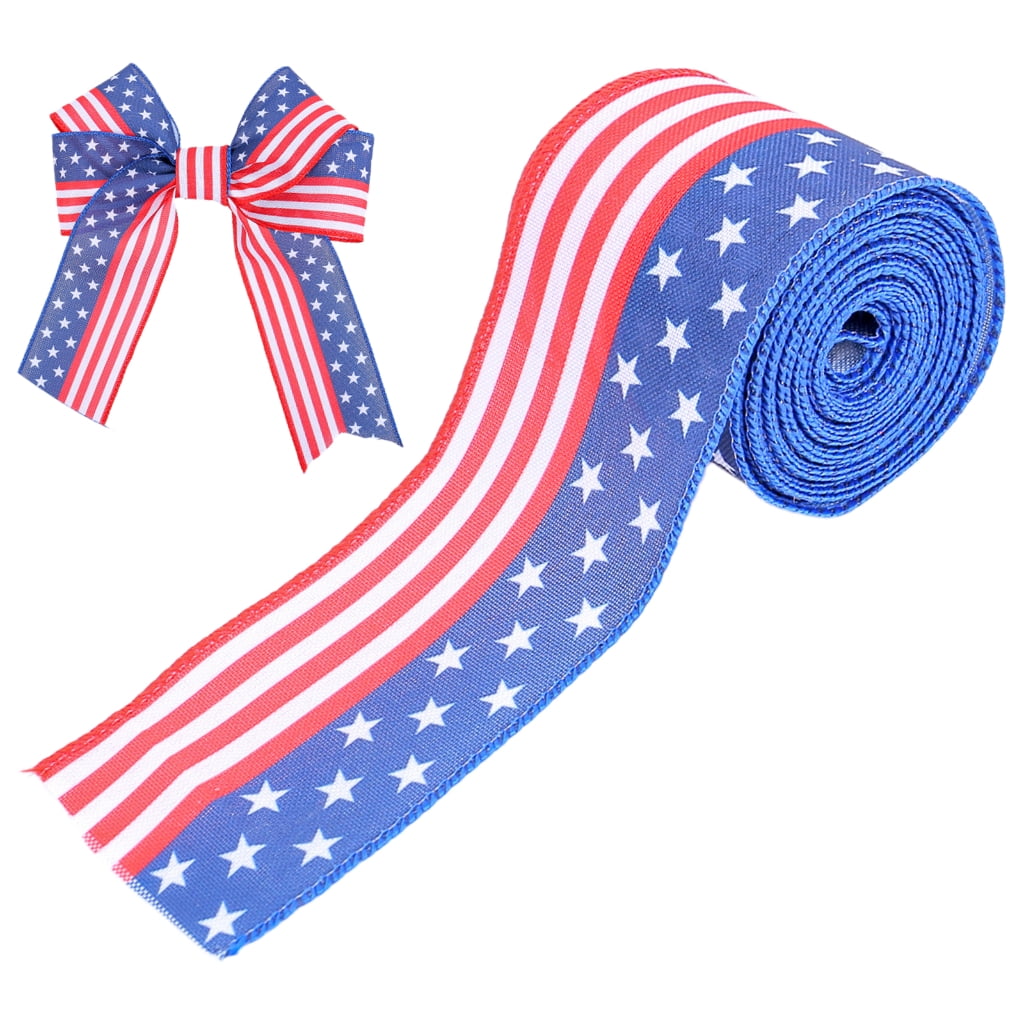 Tizuqe Patriotics Wire Ribbons,Burlap Ribbons,4th of Julys Ribbons for ...