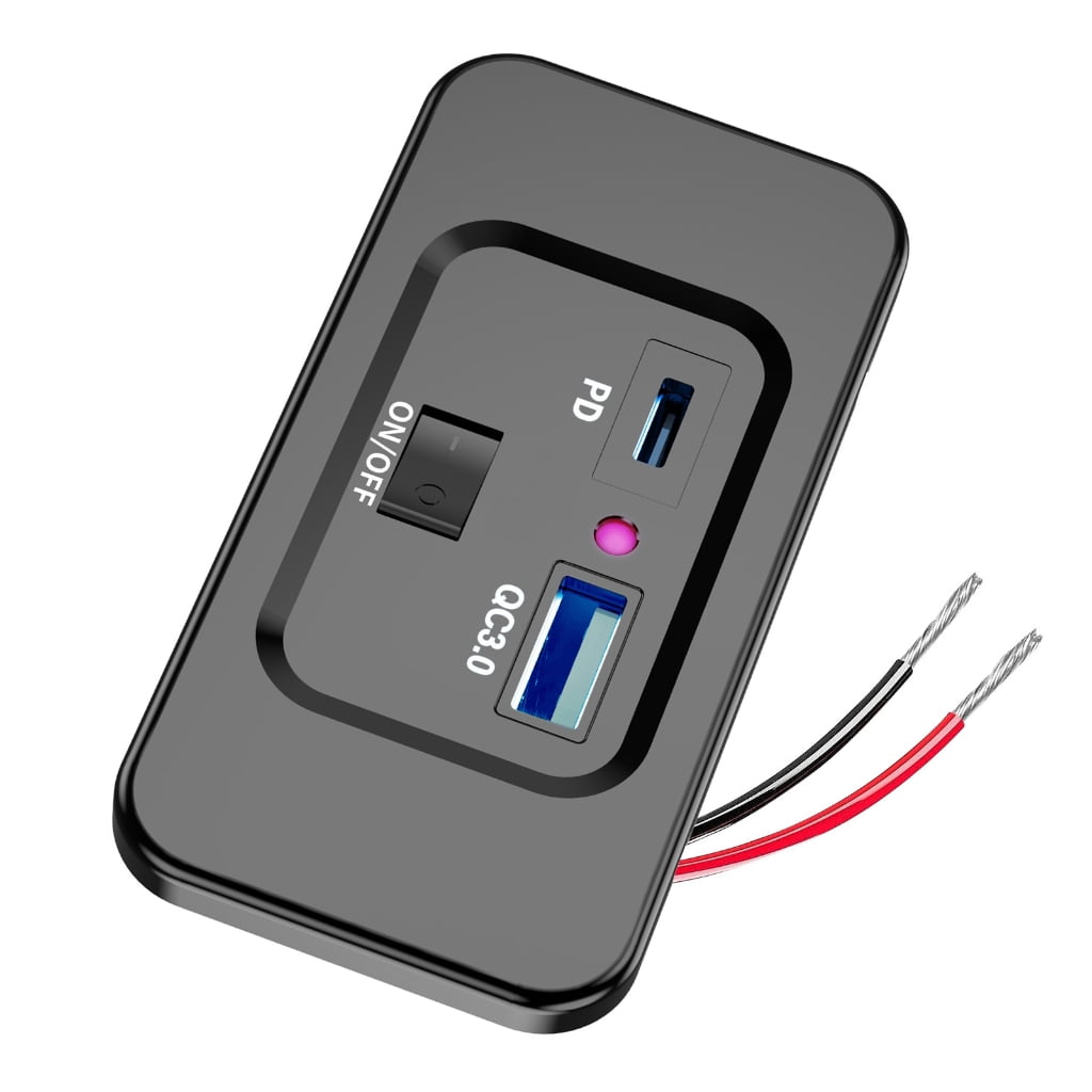 Tizuqe Quick Charging 2-Port USB & Type C Power Outlet 12~24V DIY Auto ...
