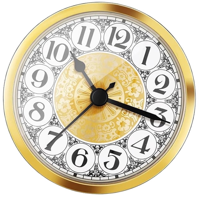 Tizuqe Round Clock Insert Small Clock Roman/Arabic Numerals Gold/Silver ...