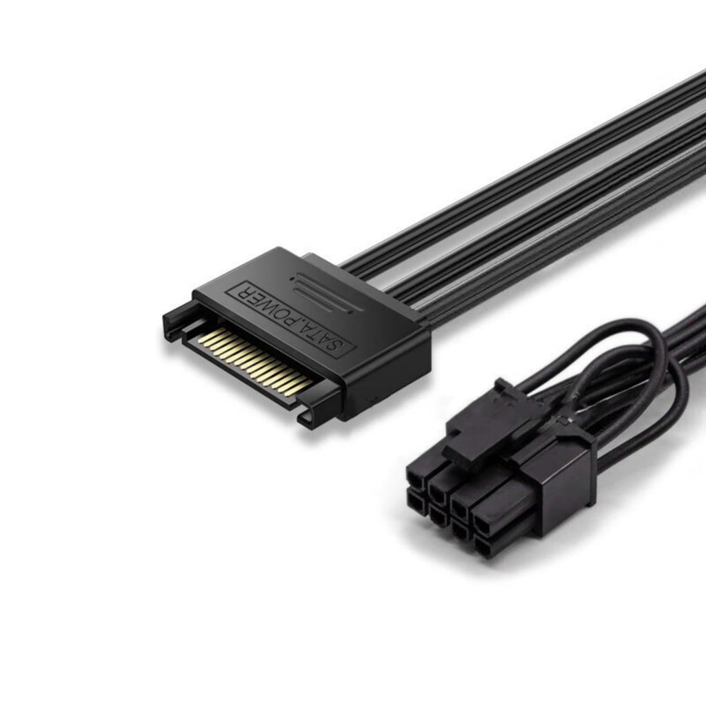 Tizuqe Single/Double Sata15Pin to 8Pin Power Cable for Video Card Power ...