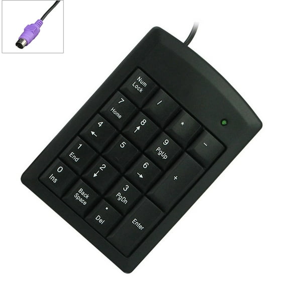 Tizuqe Slim Wireds Number Pad 18 Key Backspaces Function PS2s USB ...