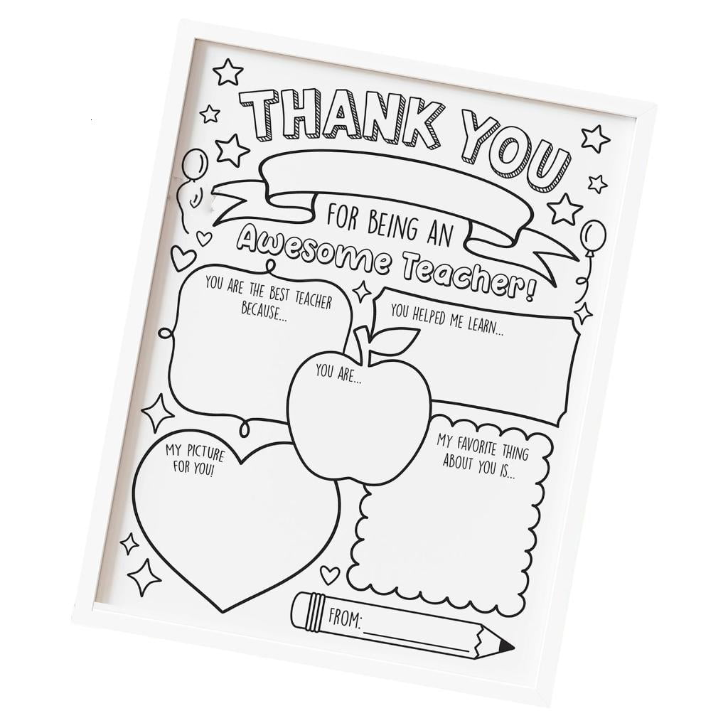 Tizuqe Teacher Appreciation Card Coloring Posters 11x17cm Handmade ...