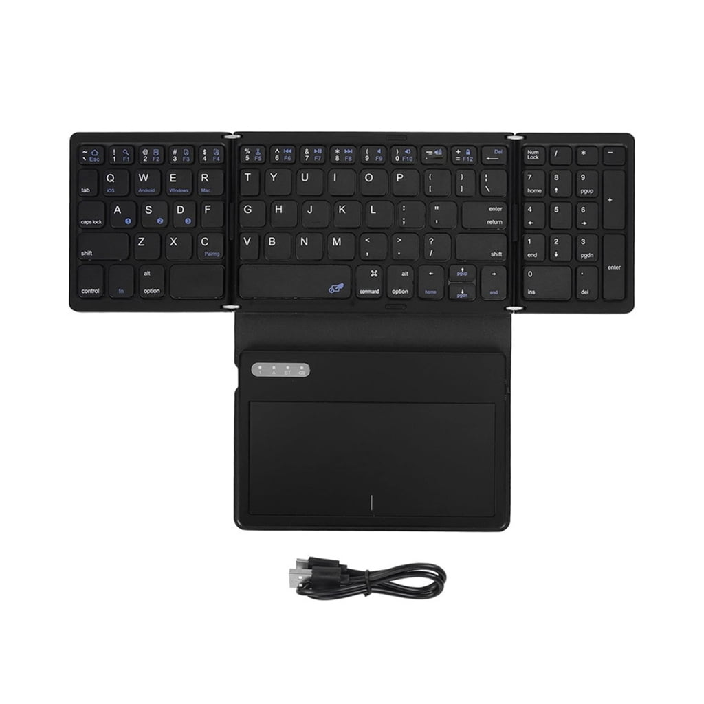 Tizuqe Thin Folding Keyboard BT3.0 with Enhanced Touchpad And Numeric ...