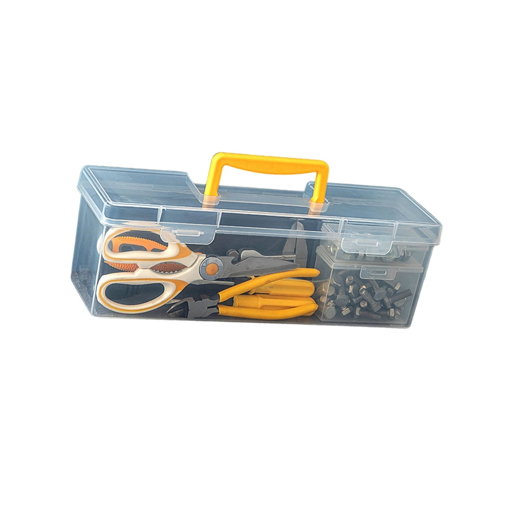 Tizuqe Transparent Tool Organiser Box with Portable Carry Handle ...
