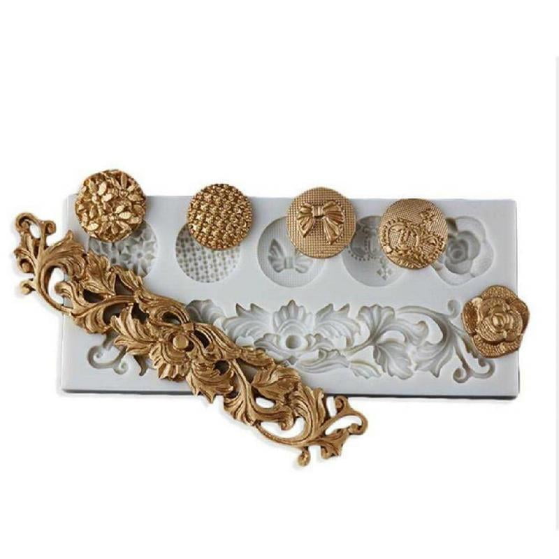 Tizuqe Vintage Embossed Pattern Chocolate Candy Sugar Craft Paste Mold ...