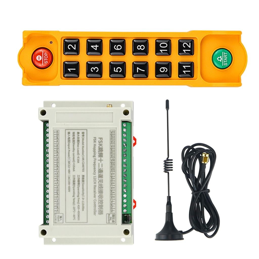 Tizuqe Wireless Remote Control Double Transmitters Industrial Channel ...
