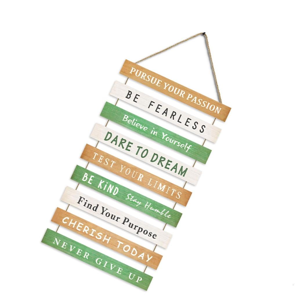 Tizuqe Wood Inspirational Quote Hanging Sign Motivational Wood Wall Art ...
