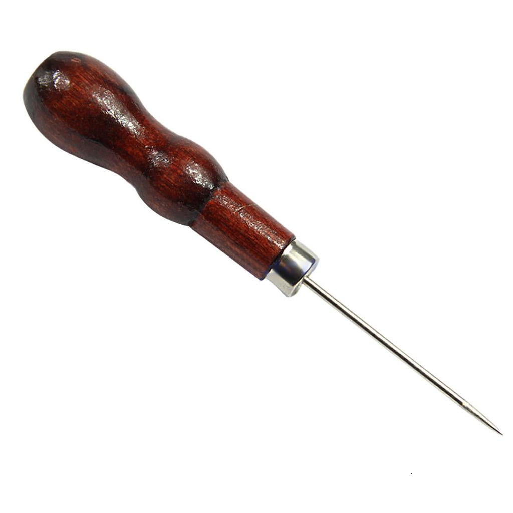 Tizuqe Wooden Handle Steel Needle Sewing Awl Hole Maker for Canvas ...