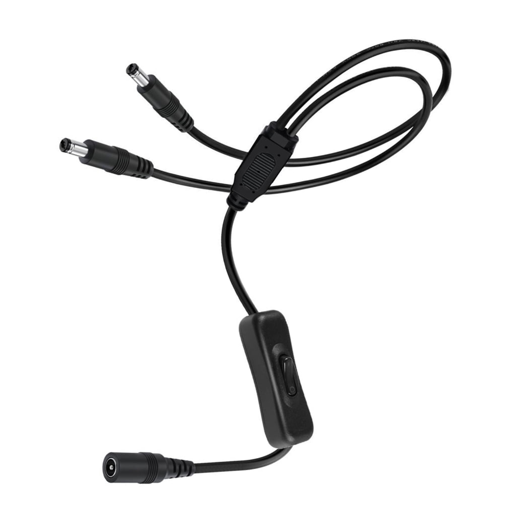 Tizuqe Y-Type Splitter Power Cord with Switching Button DC5.5mmx2.1mm ...
