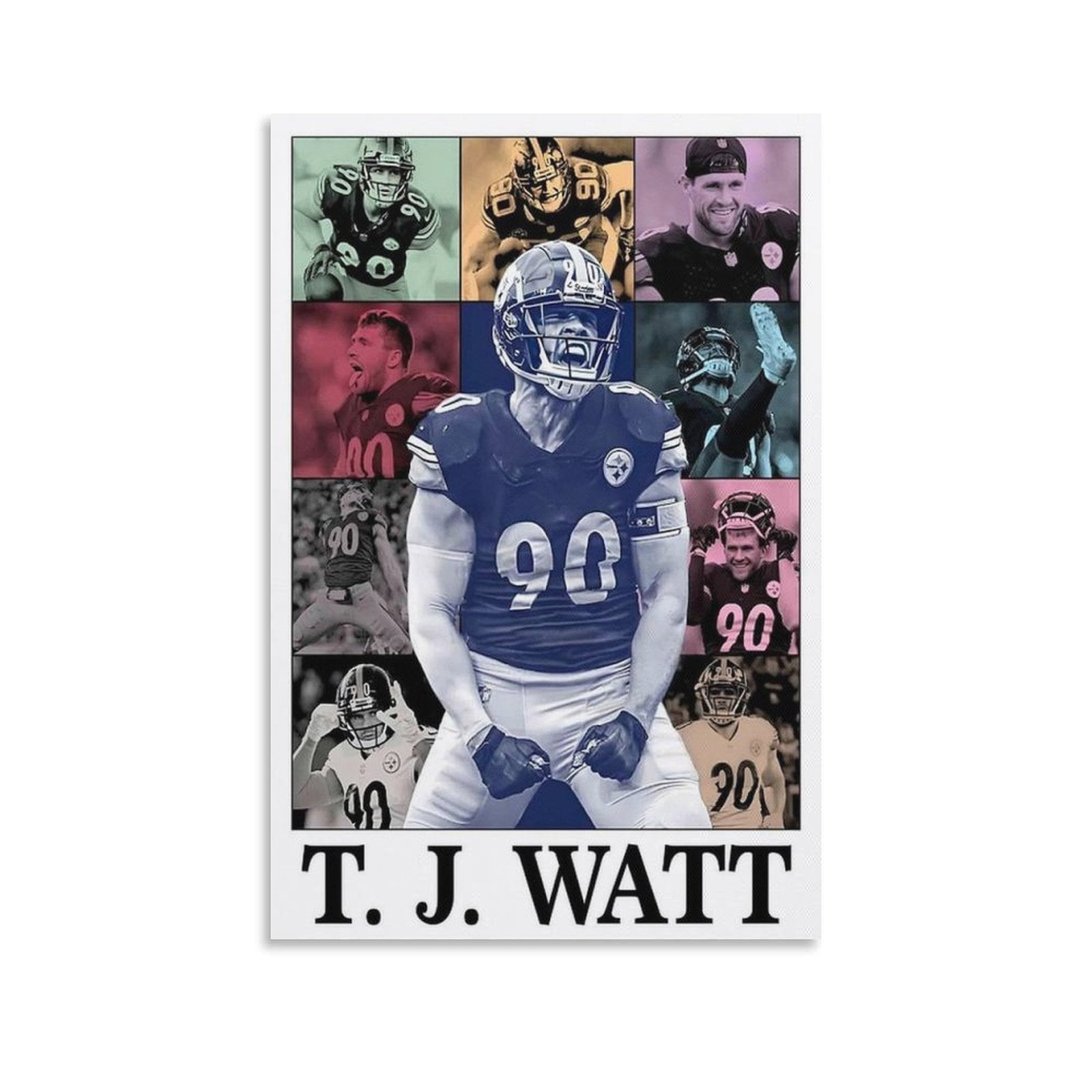 Tj Watt Canvas Poster 2 Canvas Poster Wall Art Picture Prints Hanging ...