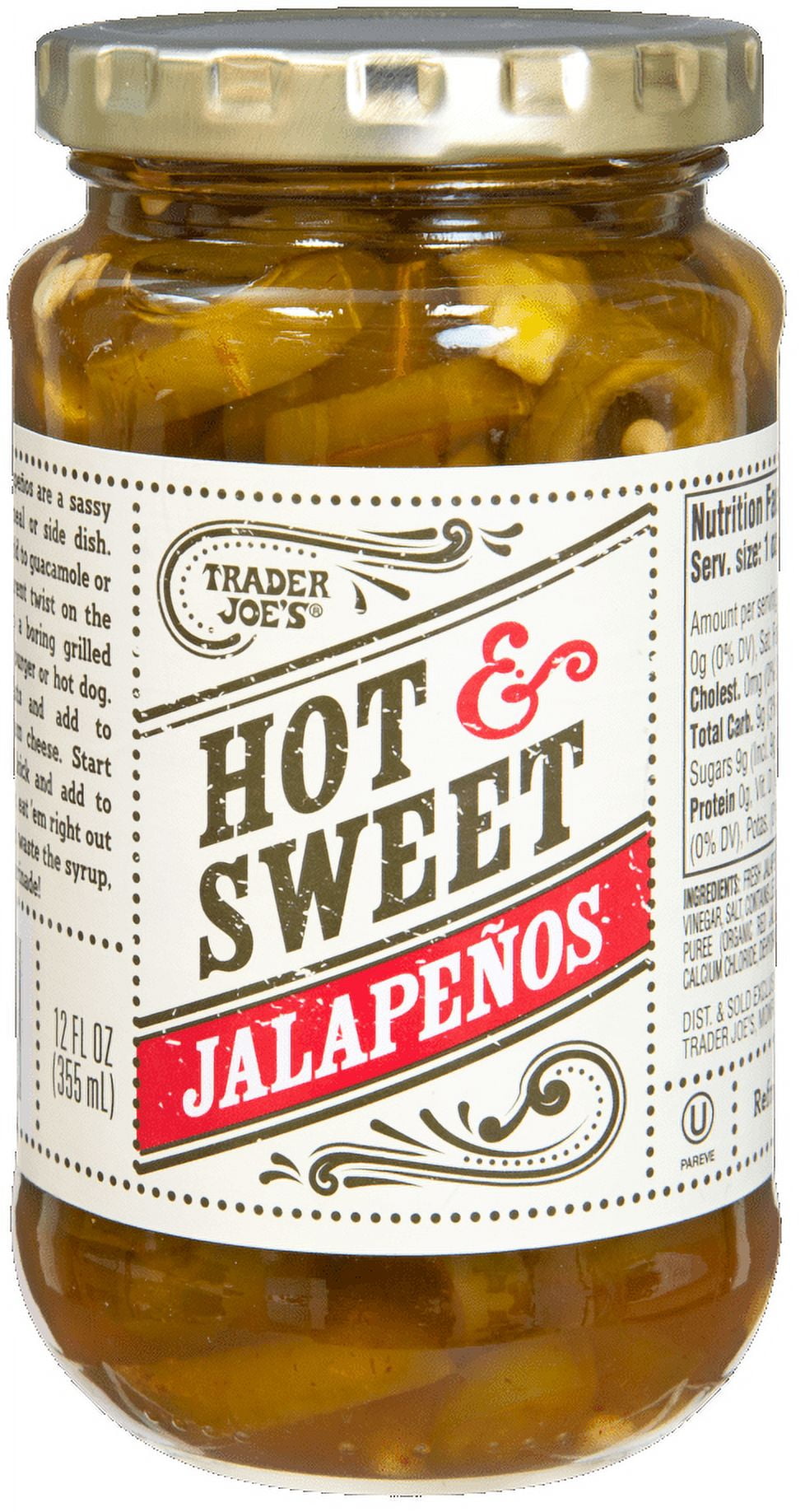TJS Hot and Sweet Jalapeños, Pickled Peppers, Spicy and Sweet, 12 Fl Oz ...