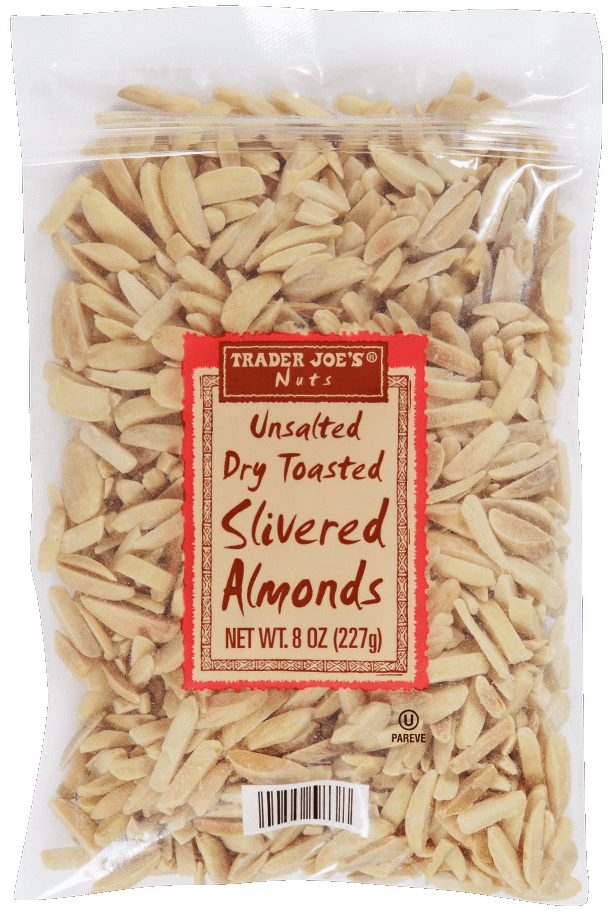 Tjs Unsalted Dry Toasted Slivered Almonds-8 Oz - Walmart.com
