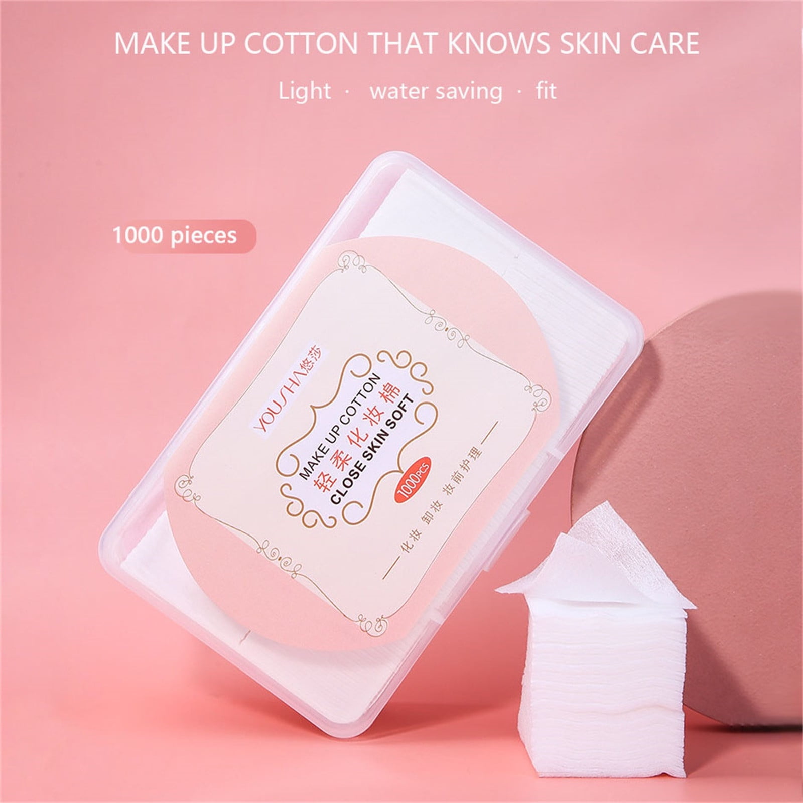 Tkrady 1000Pcs Square Makeup Cotton Pads,100% Cotton Soft Lint Free for ...