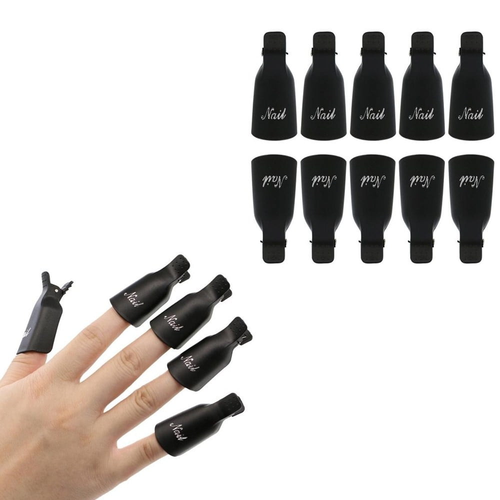 Tkrady 10PC Acrylic Nail Art Soak Off Clip, Reusable Durable Gel Polish ...