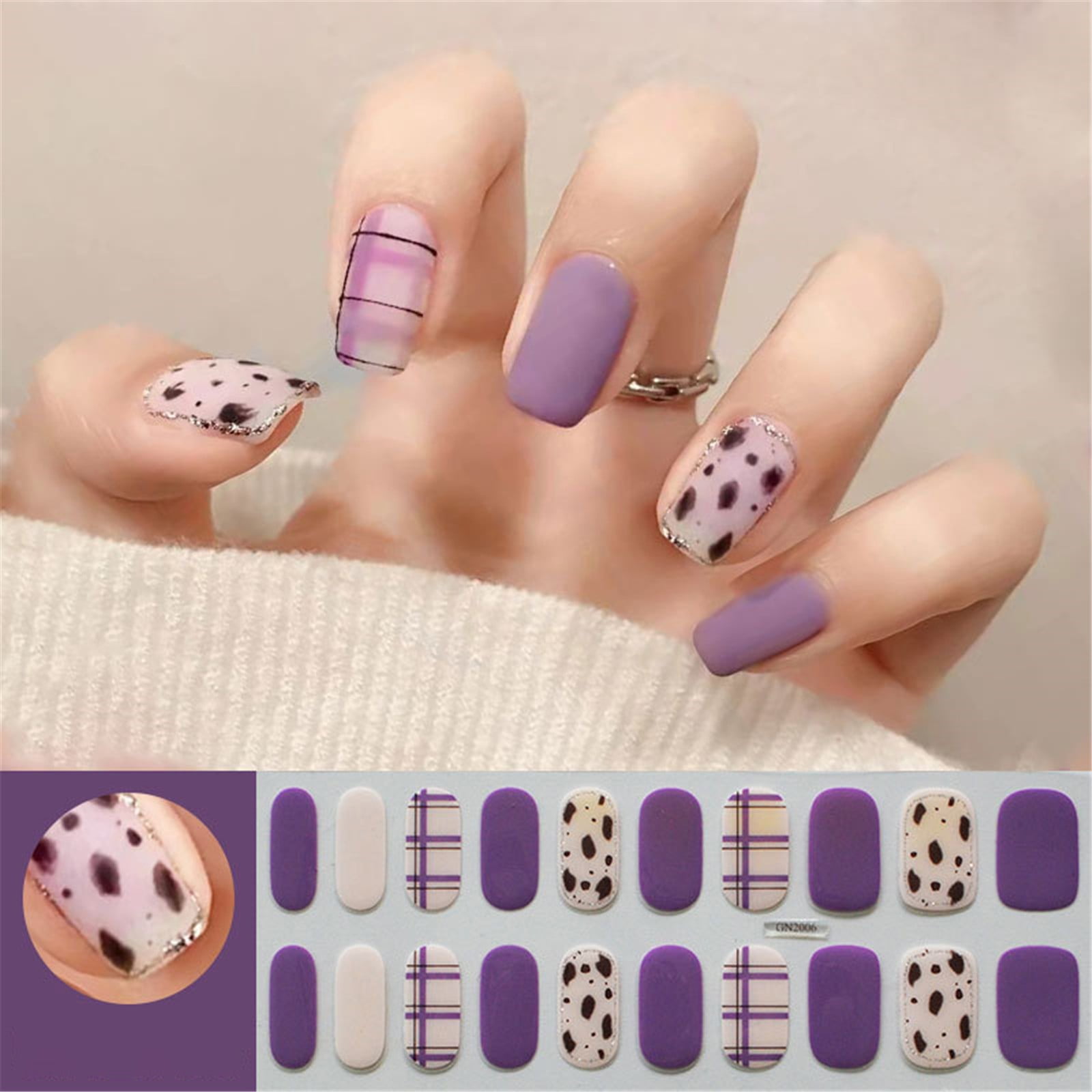 Tkrady 20 Sheets Fall Nail Stickers Decals EBANKU Maple Leaves Full ...